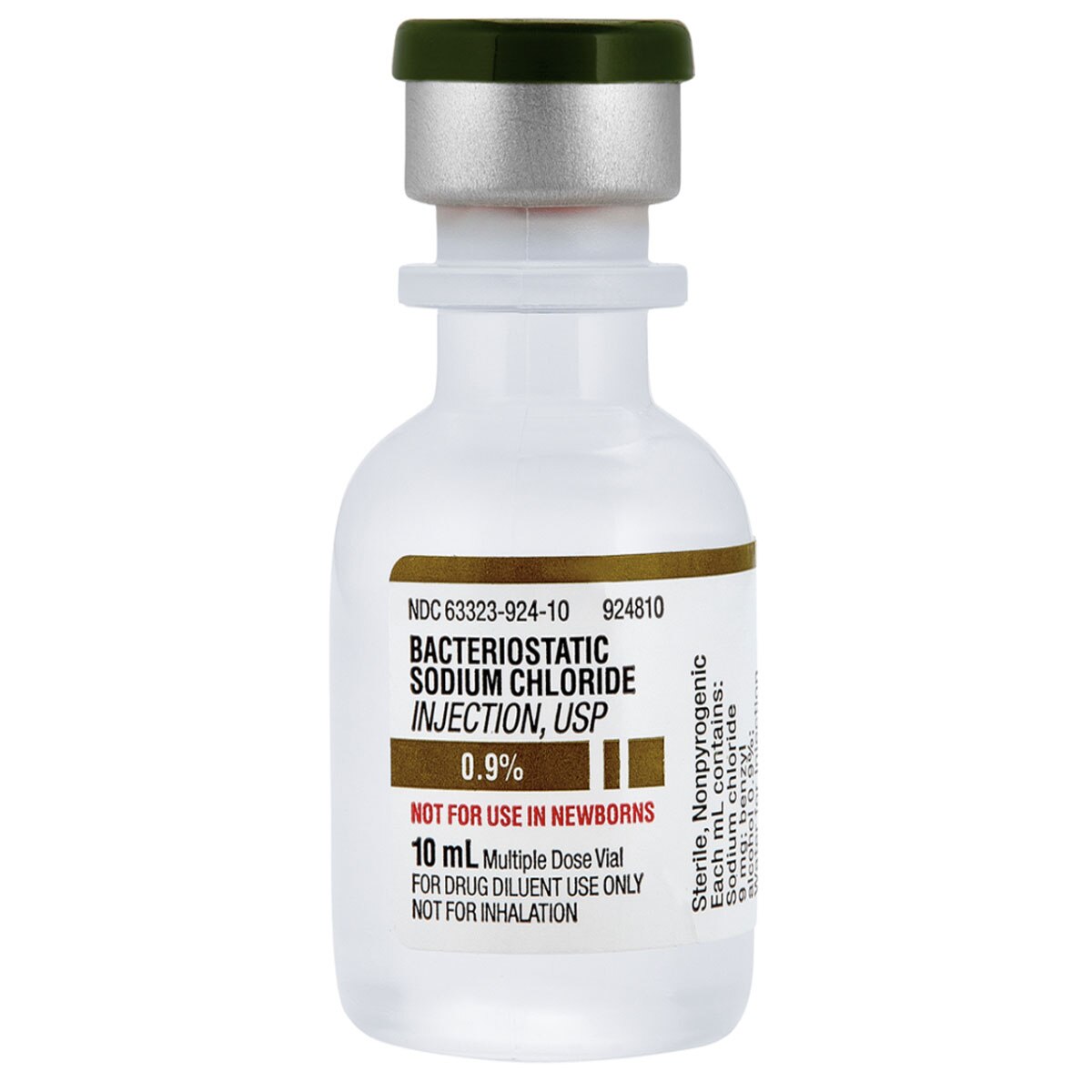 Sodium Chloride 0.9% Bacteriostatic MDV Plastic Vial10mL 25/Pack